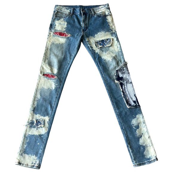MNML | Jeans | Mnml Mens Grim Reaper Bleached Distressed Bandana Skinny Jeans | Poshmark